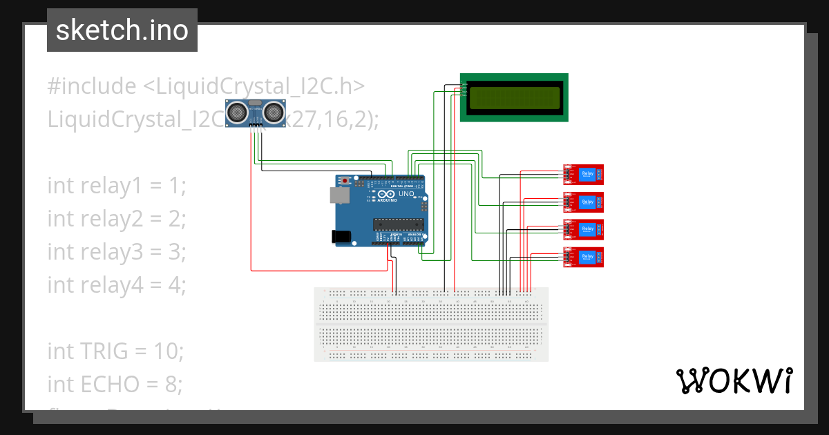 ใบงานโปรเจค Ultasonic Lcd Relay Wokwi Esp32 Stm32 Arduino Simulator 6615