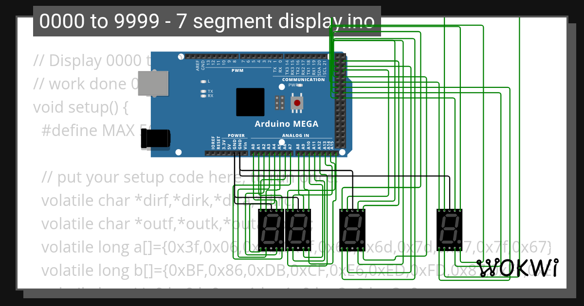 0000 to 99994 seven segment display.ino copy Copy - Wokwi ESP32, STM32, Arduino Simulator