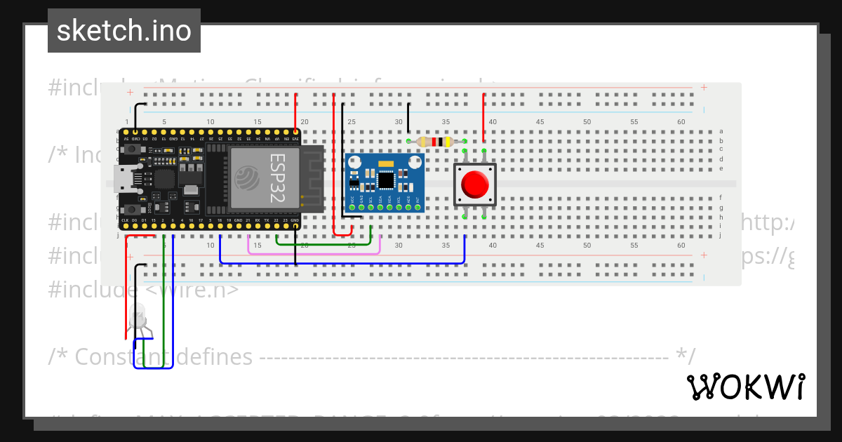 หลังจากเทรนเสร็จเอามาให้ Nodemcu ตัดสินใจ - Wokwi ESP32, STM32, Arduino Simulator