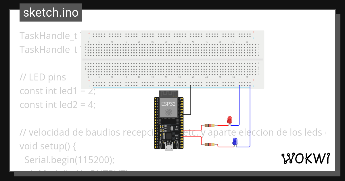 leds_2Cores - Wokwi ESP32, STM32, Arduino Simulator