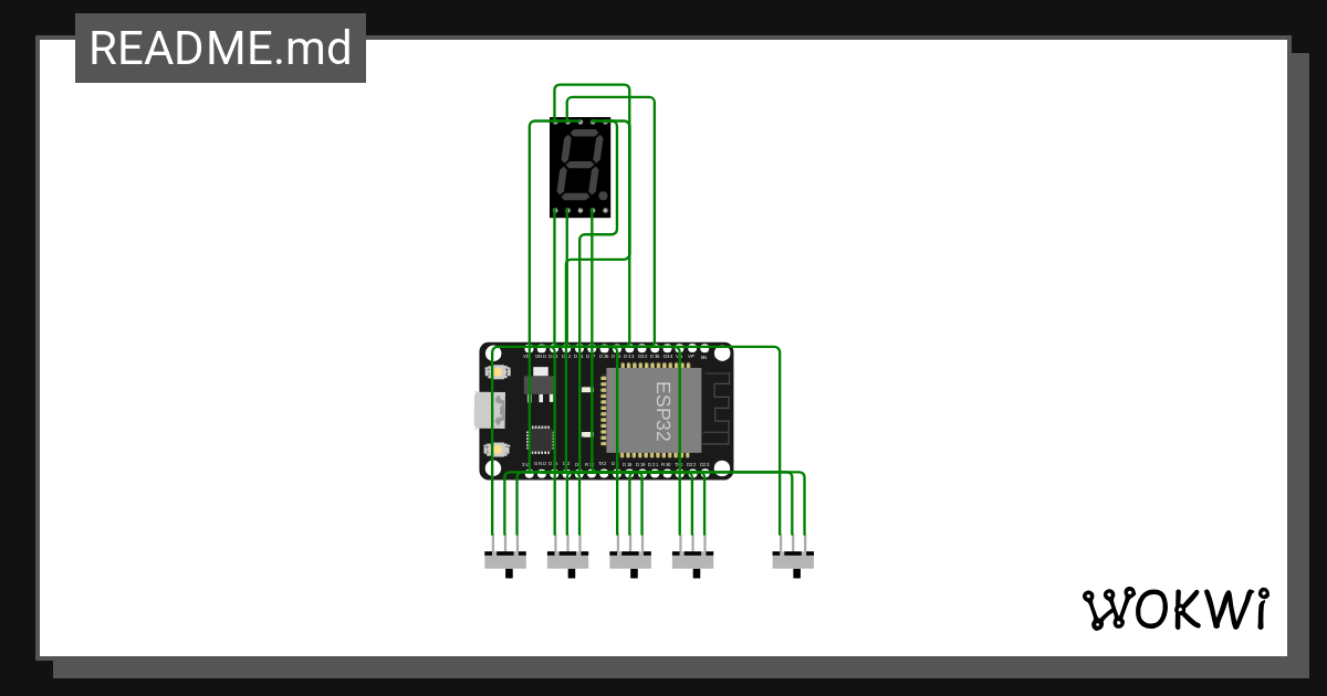 7segment Wokwi Esp32 Stm32 Arduino Simulator