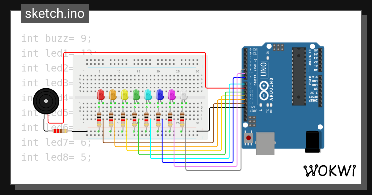 Doremi Led Wokwi Esp32 Stm32 Arduino Simulator