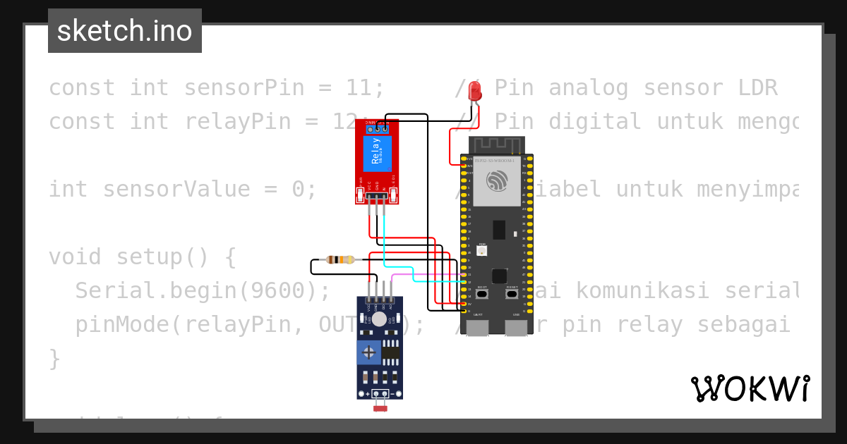Muhammad Keiza Zein Ldr Sensor Project 2 Wokwi Esp32 Stm32 Arduino Simulator 7889