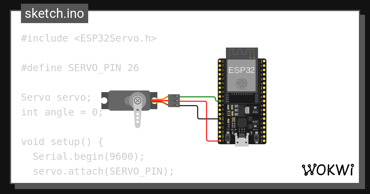 标准微伺服电机 Wokwi Esp32 Stm32 Arduino Simulator