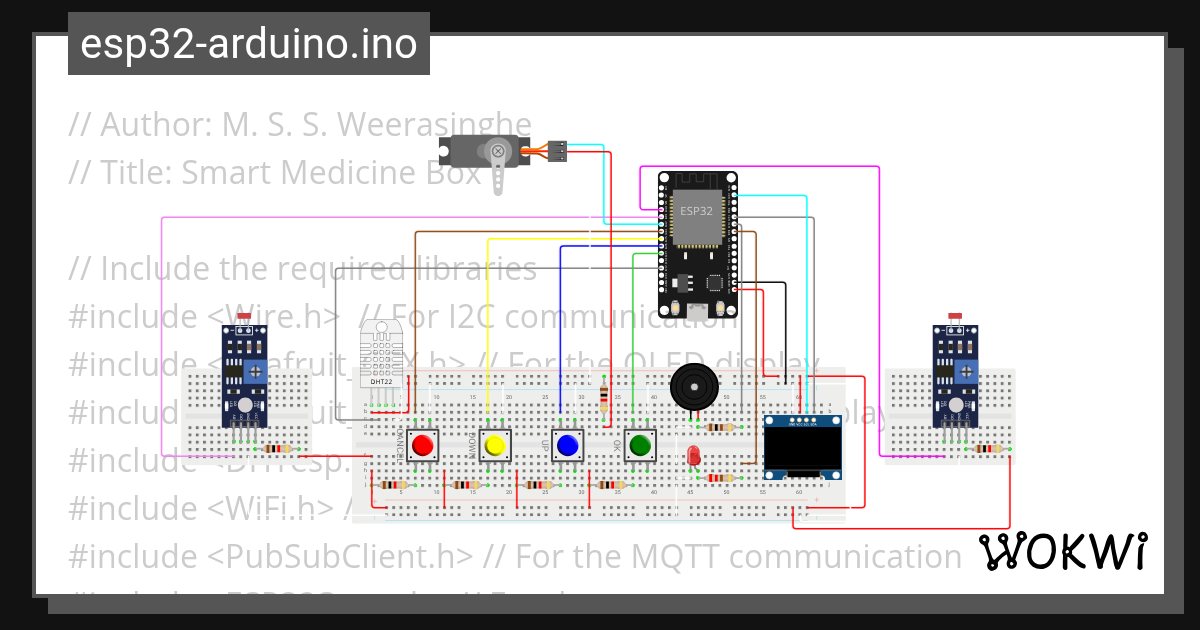 Smart Medibox - Wokwi ESP32, STM32, Arduino Simulator