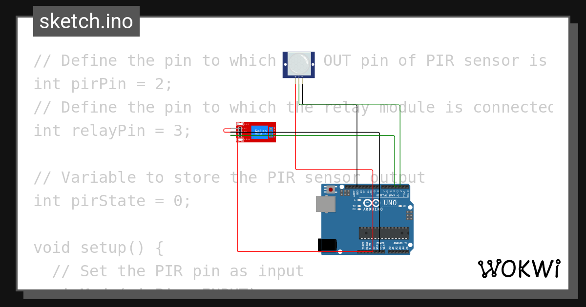 Relay Module Using Pir Sensor Project Wokwi Esp32 Stm32 Arduino 1763