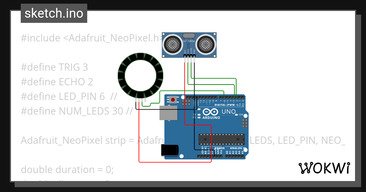 Czujnik Parkowania Na Led Ok Wokwi Esp32 Stm32 Arduino Simulator 