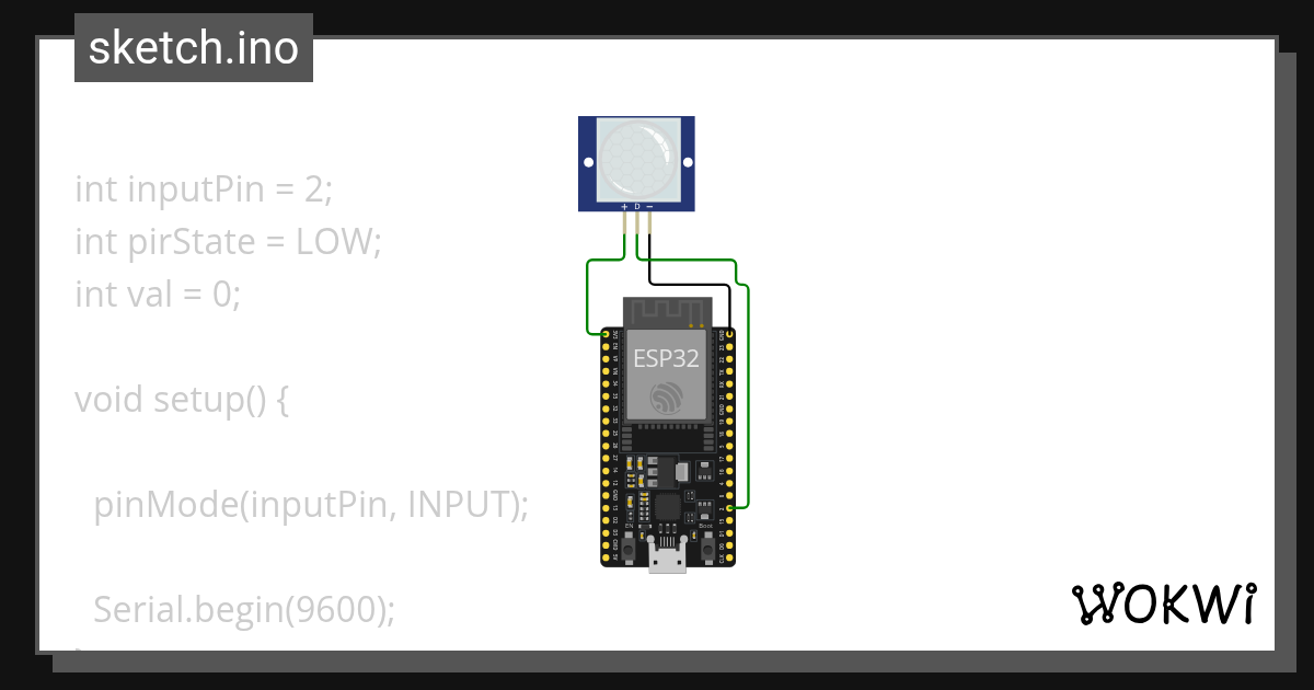 PIR_Beispiel_Erklärung - Wokwi ESP32, STM32, Arduino Simulator