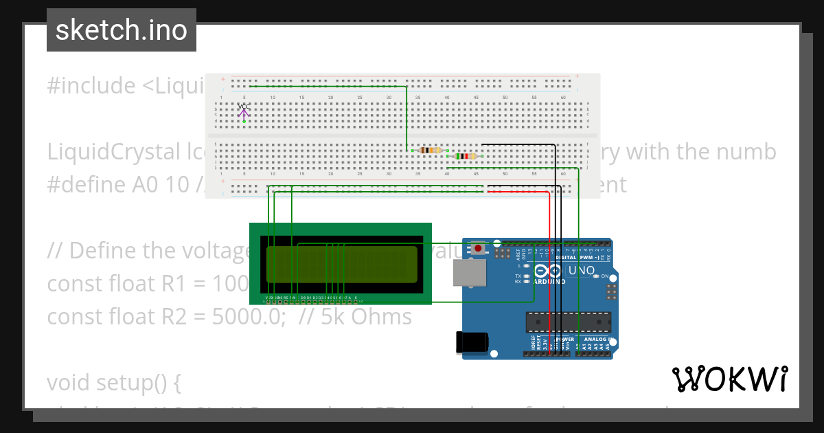 Voltage display Copy - Wokwi ESP32, STM32, Arduino Simulator