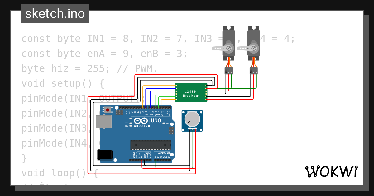 Motor Uygulaması Yapmak Wokwi Esp32 Stm32 Arduino Simulator