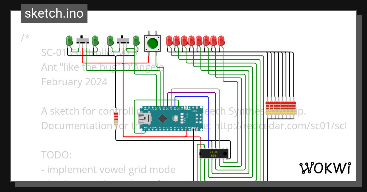 Arduino SC-01 Controller v0.3 - Wokwi ESP32, STM32, Arduino Simulator
