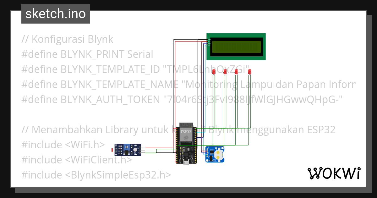 Monitoring Lampu Jalan Perbatasan Kota dan Papan Informasi dengan ESP32 Copy - Wokwi ESP32 ...