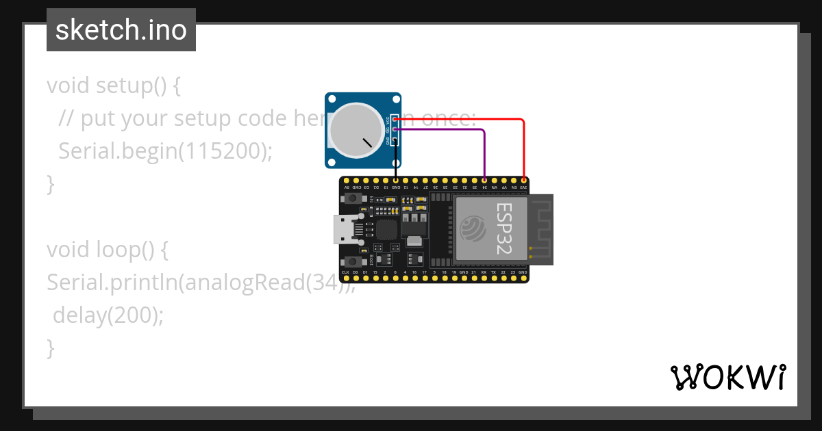 potenciometro - Wokwi ESP32, STM32, Arduino Simulator