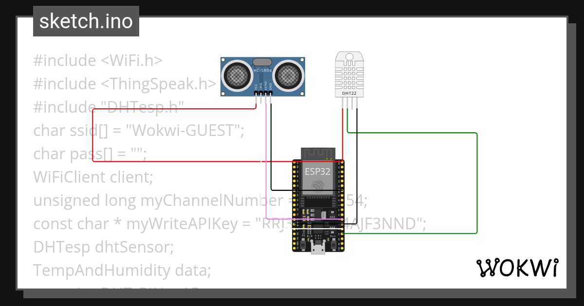 READ AND WRITE SENSOR DATA IN CLOUD - Wokwi ESP32, STM32, Arduino Simulator