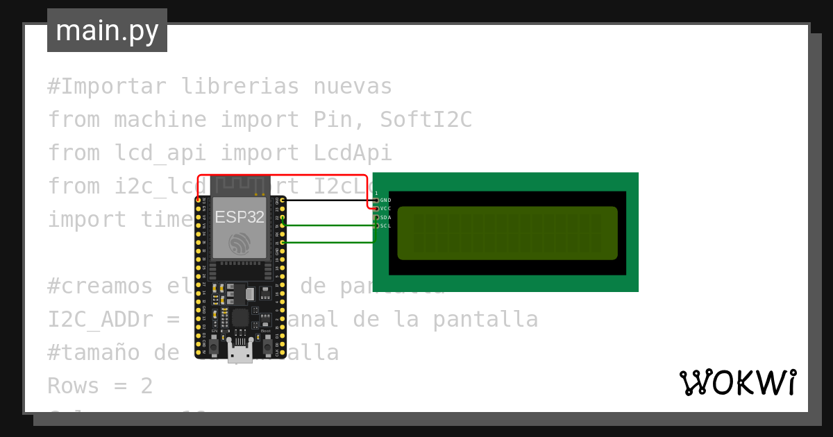 Lcd Y L2c Wokwi Esp32 Stm32 Arduino Simulator