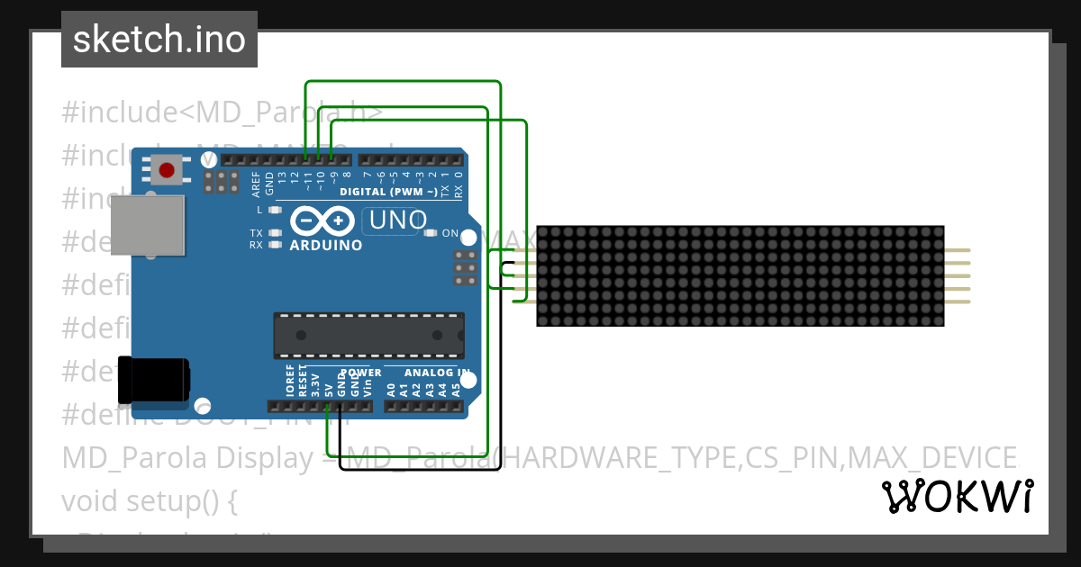 Dot Martix Display Wokwi Esp32 Stm32 Arduino Simulator 4769