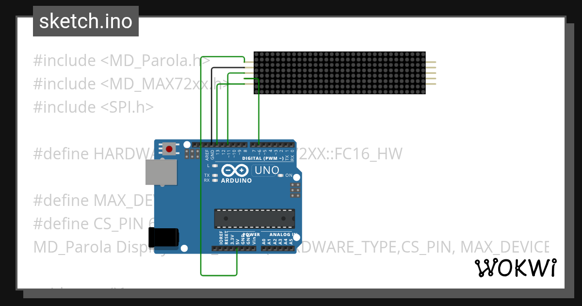 matrix dot - Wokwi ESP32, STM32, Arduino Simulator