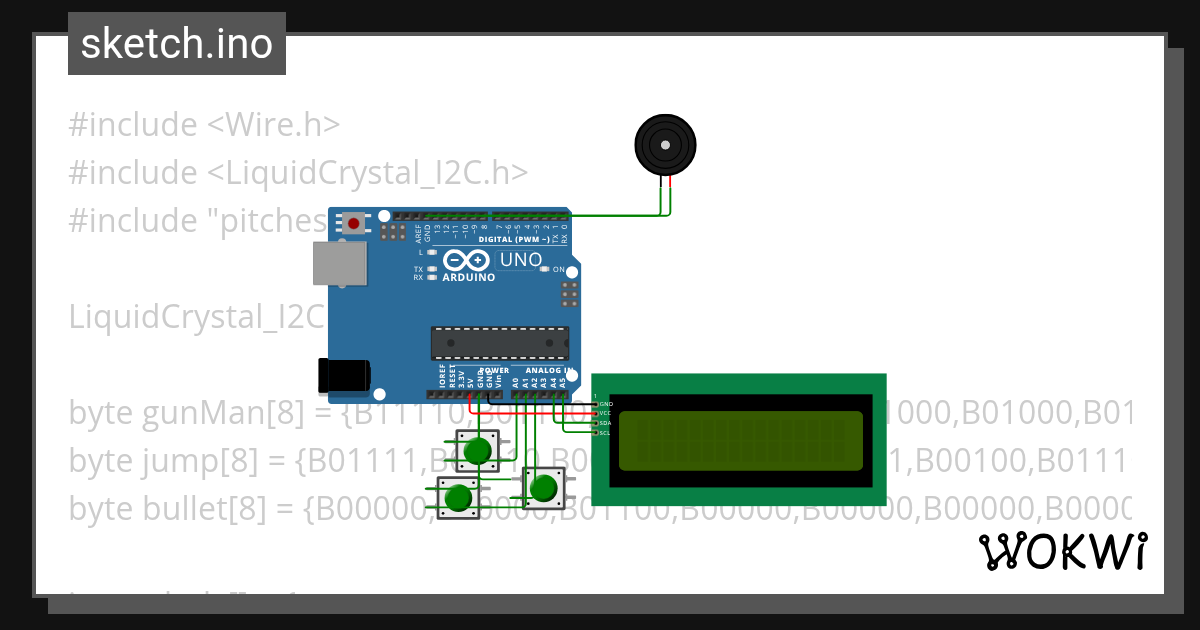gun fight - Wokwi ESP32, STM32, Arduino Simulator