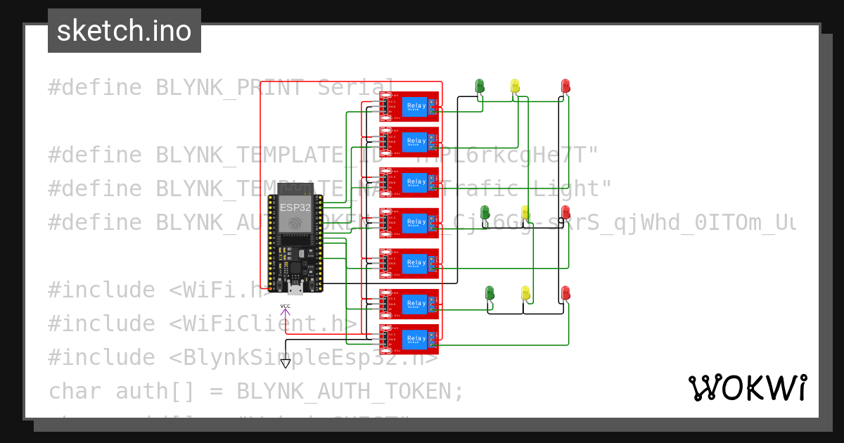 Blnyk Trafic Light Wokwi Esp32 Stm32 Arduino Simulator