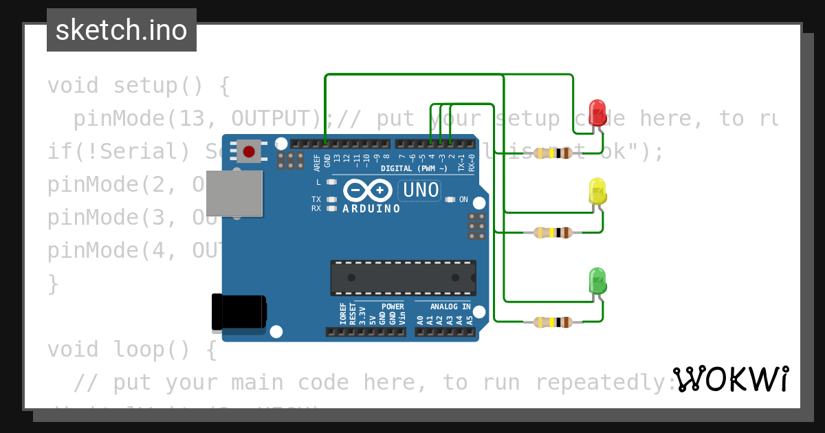 Lampu Merah Wokwi Esp32 Stm32 Arduino Simulator