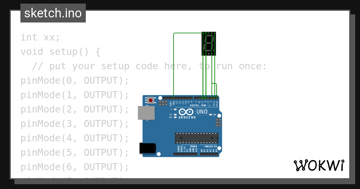 Seven Segmen Wokwi Esp32 Stm32 Arduino Simulator