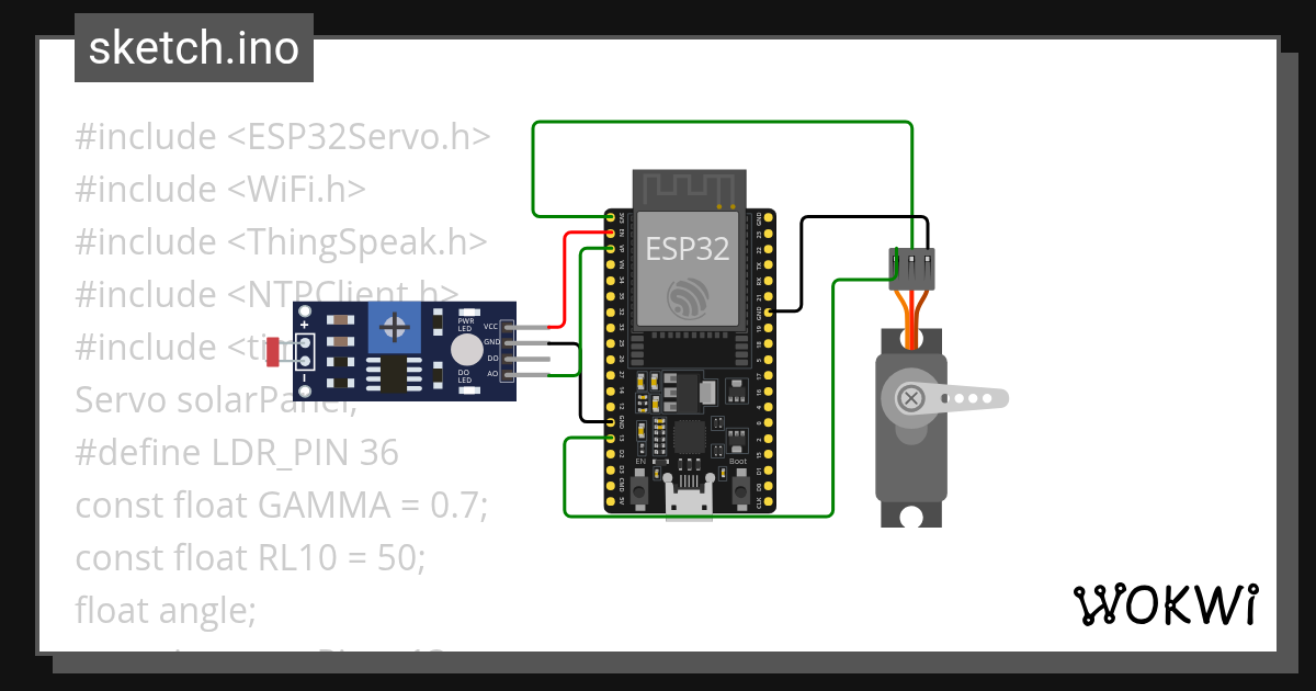 Smart Solar Automation - Wokwi ESP32, STM32, Arduino Simulator