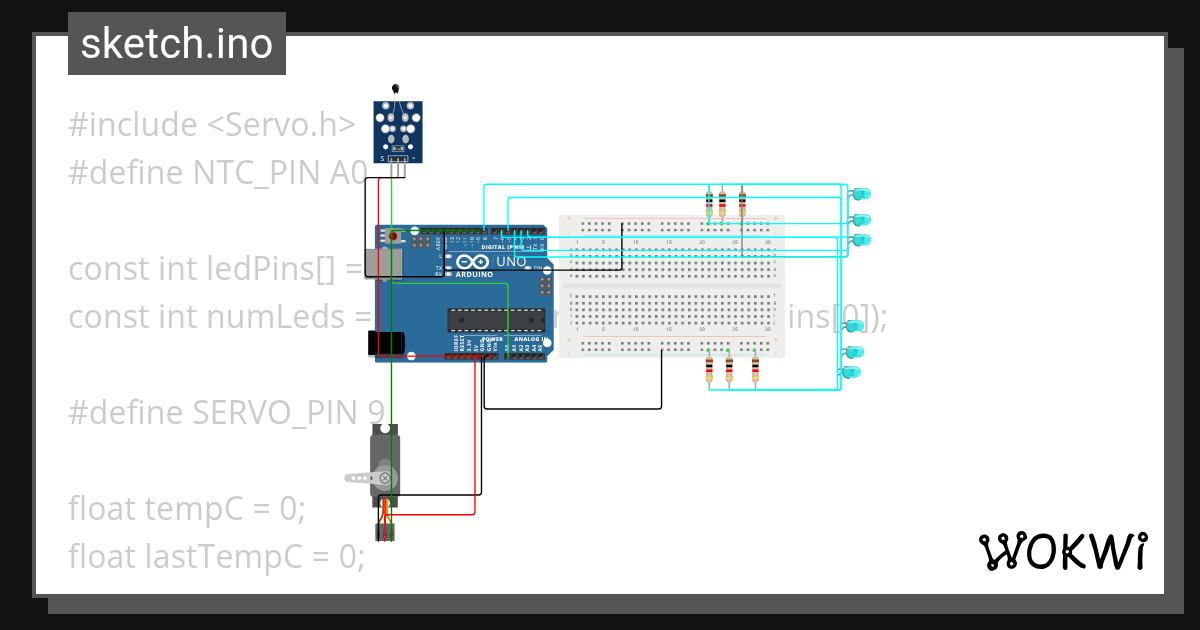 Servo estufa - Wokwi ESP32, STM32, Arduino Simulator