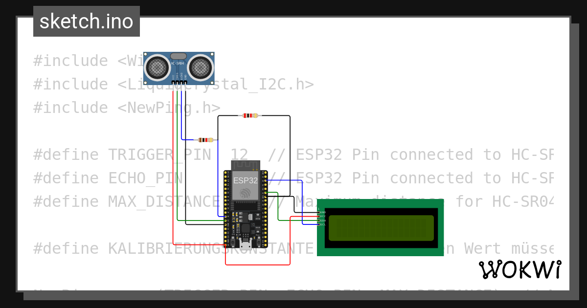 Abstandsmessung Mit Kompensation Wokwi Esp32 Stm32 Arduino Simulator