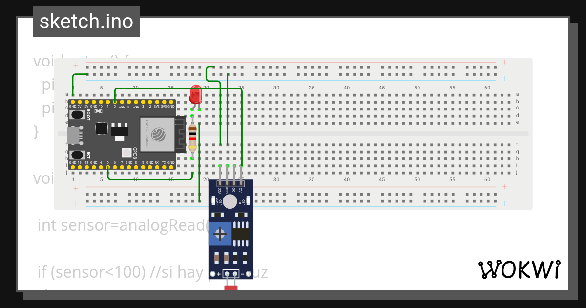 LDR - Wokwi ESP32, STM32, Arduino Simulator