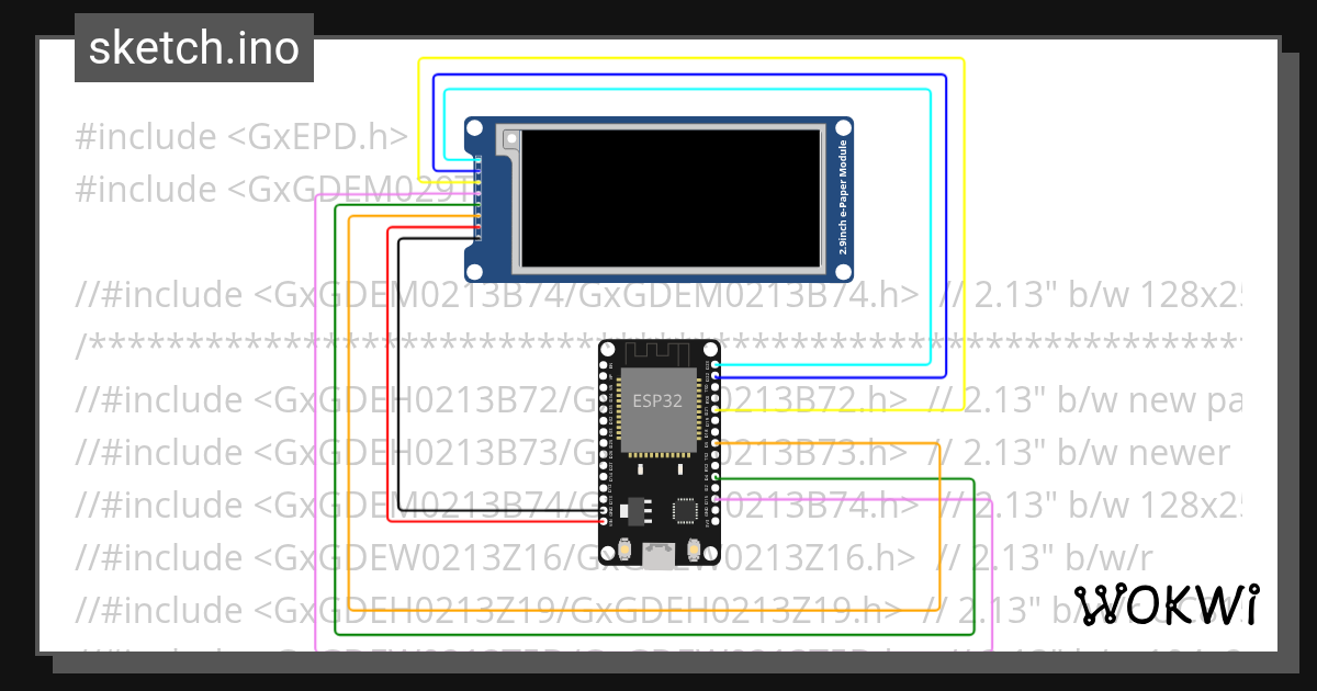 ePaper 2.13 text writing by atpdnc11 Copy (4) - Wokwi ESP32, STM32, Arduino Simulator