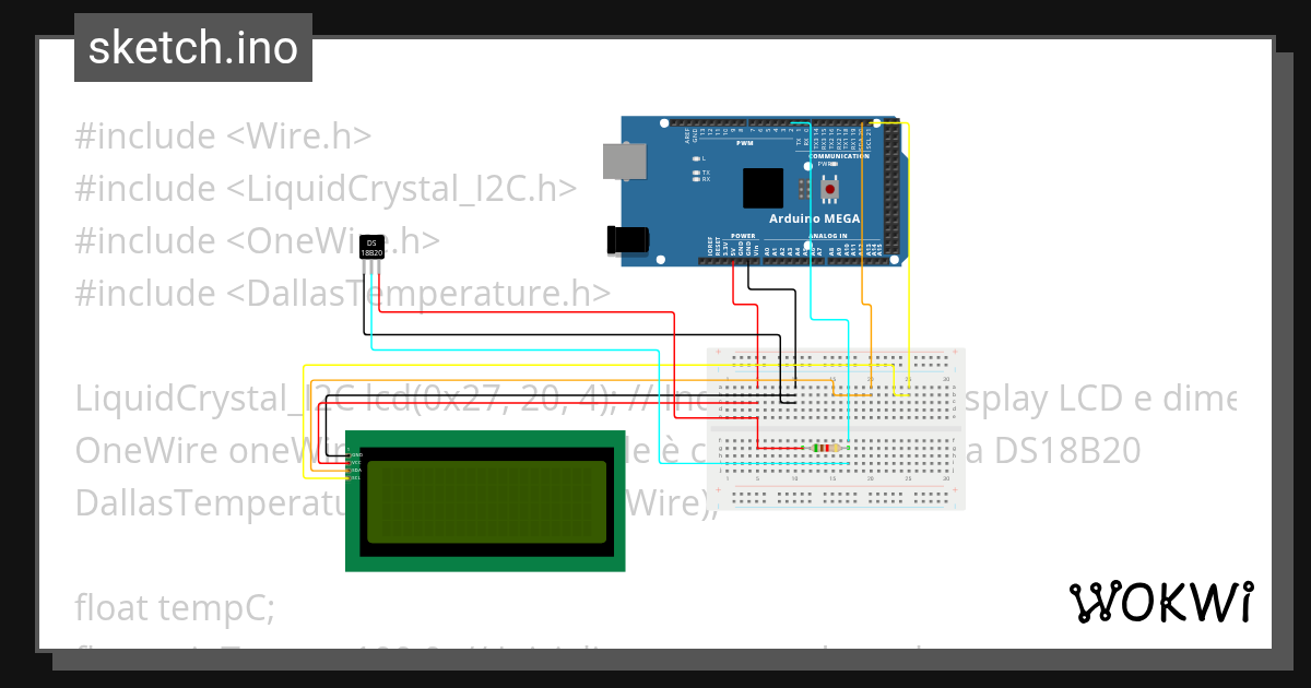 Sonda Lcd 2004 I2c Wokwi Esp32 Stm32 Arduino Simulator 0357