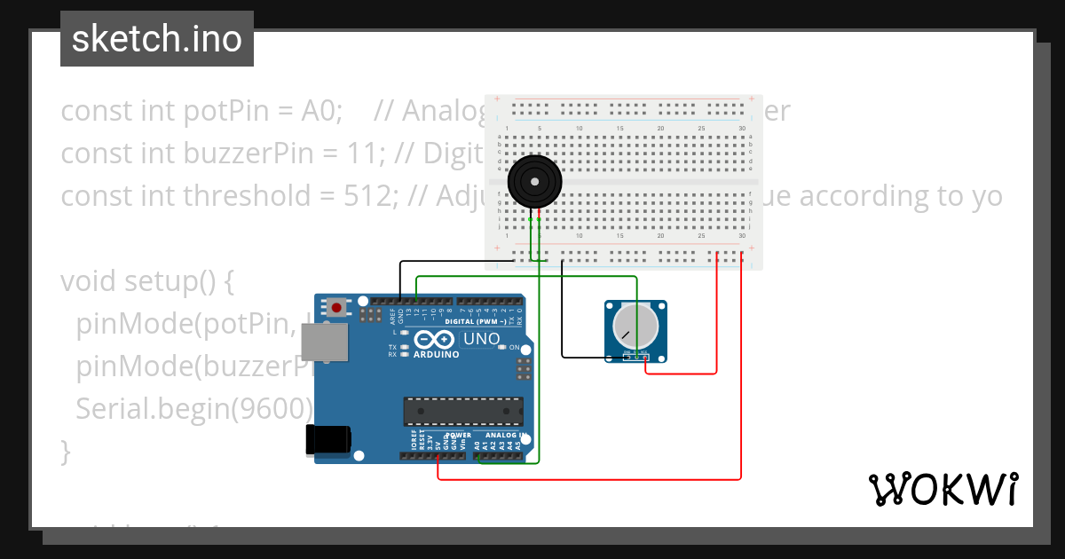 potentio with buzzer - Wokwi ESP32, STM32, Arduino Simulator