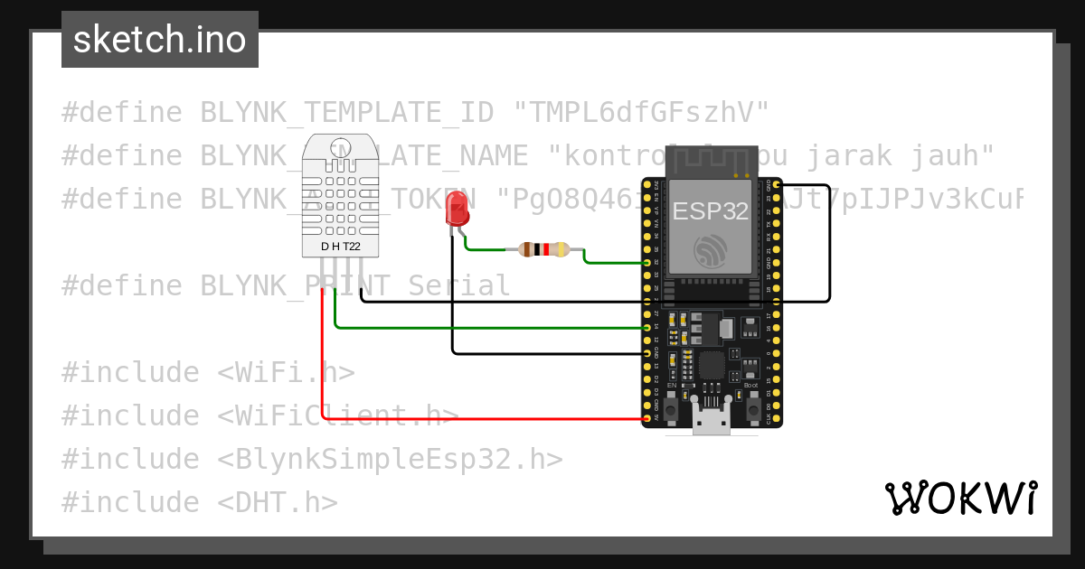 Kontrol Lampu Jarak Jauh Suhu Kelembapan Wokwi Esp32 Stm32 Arduino Simulator