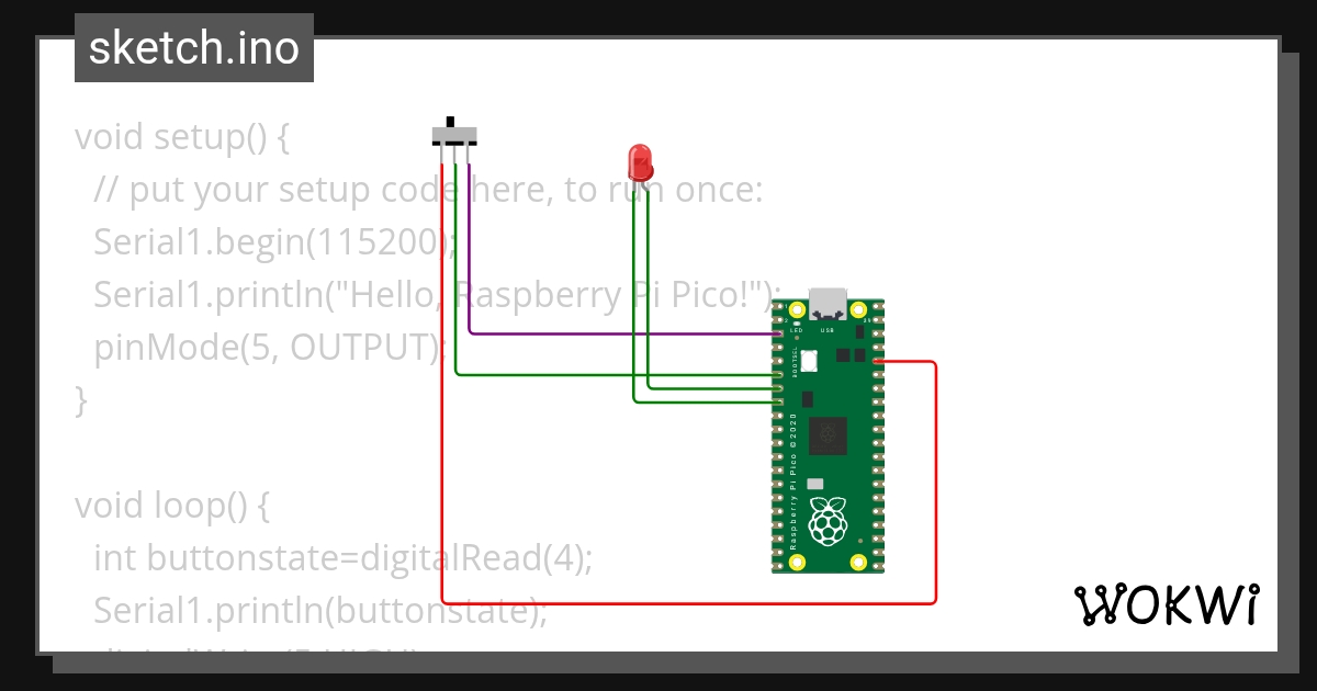 Switch To Led Wokwi Esp32 Stm32 Arduino Simulator 0497