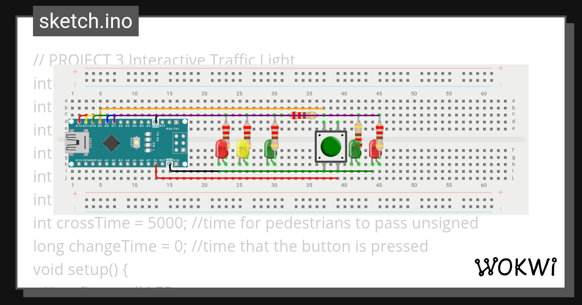 Traffic light - Wokwi ESP32, STM32, Arduino Simulator