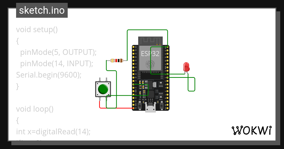 Switch With Led External Pull Down Wokwi Esp32 Stm32 Arduino Simulator 4474