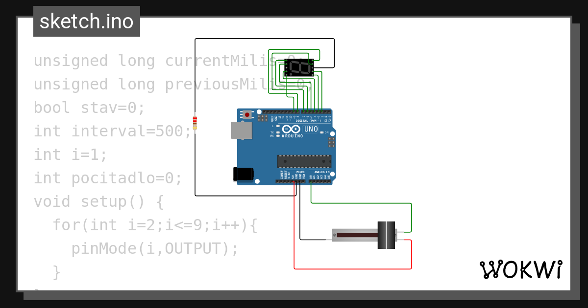 Had Na 7 Seg Display I S Intervalom Ovládaným S Potenciometrom Wokwi Esp32 Stm32 Arduino 7679