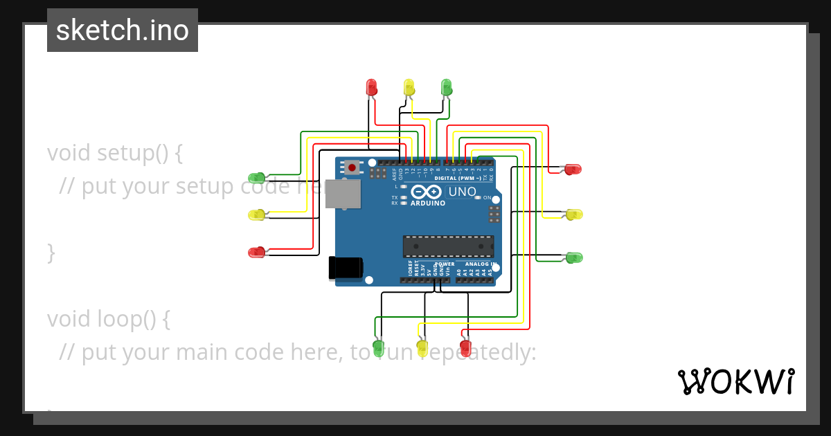 Tugas menghidupkan Trafic Led - Wokwi ESP32, STM32, Arduino Simulator Tugas menghidupkan Trafic Led - Wokwi ESP32, STM32, Arduino Simulator