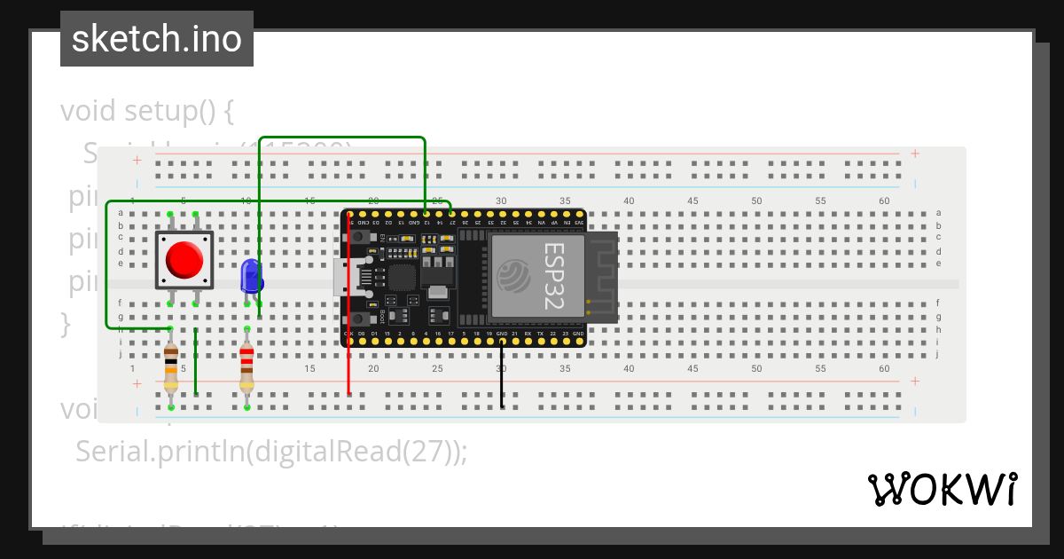 base1: botón y led Victor 9-D - Wokwi ESP32, STM32, Arduino Simulator