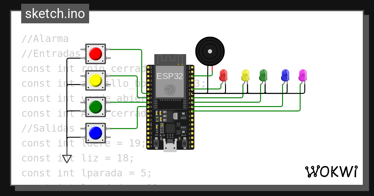 Alarma Q Wokwi Esp32 Stm32 Arduino Simulator 1019