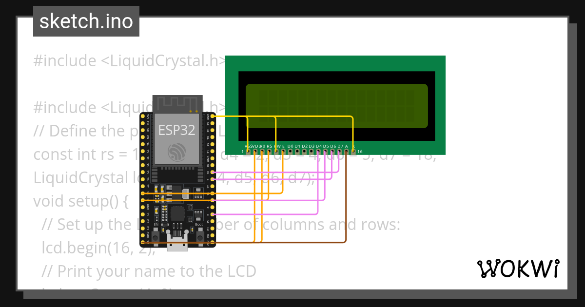 lcd - Wokwi ESP32, STM32, Arduino Simulator