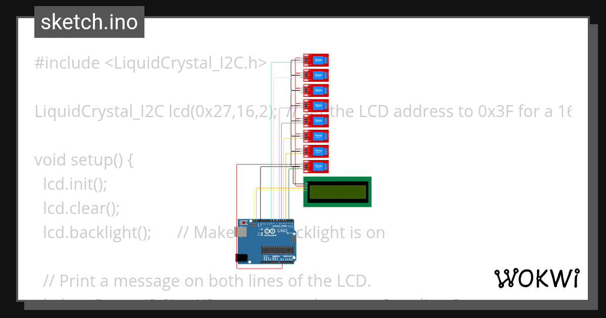 i2c lcd test - Wokwi ESP32, STM32, Arduino Simulator