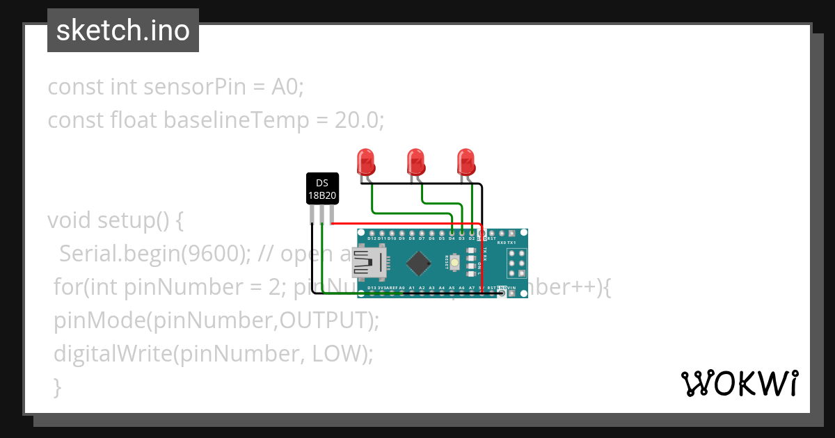 Temp Sensor - Wokwi ESP32, STM32, Arduino Simulator