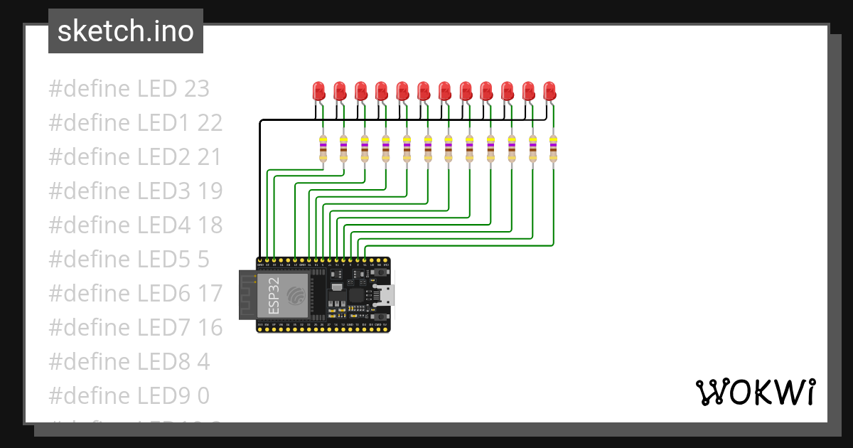 12 led don - Wokwi ESP32, STM32, Arduino Simulator