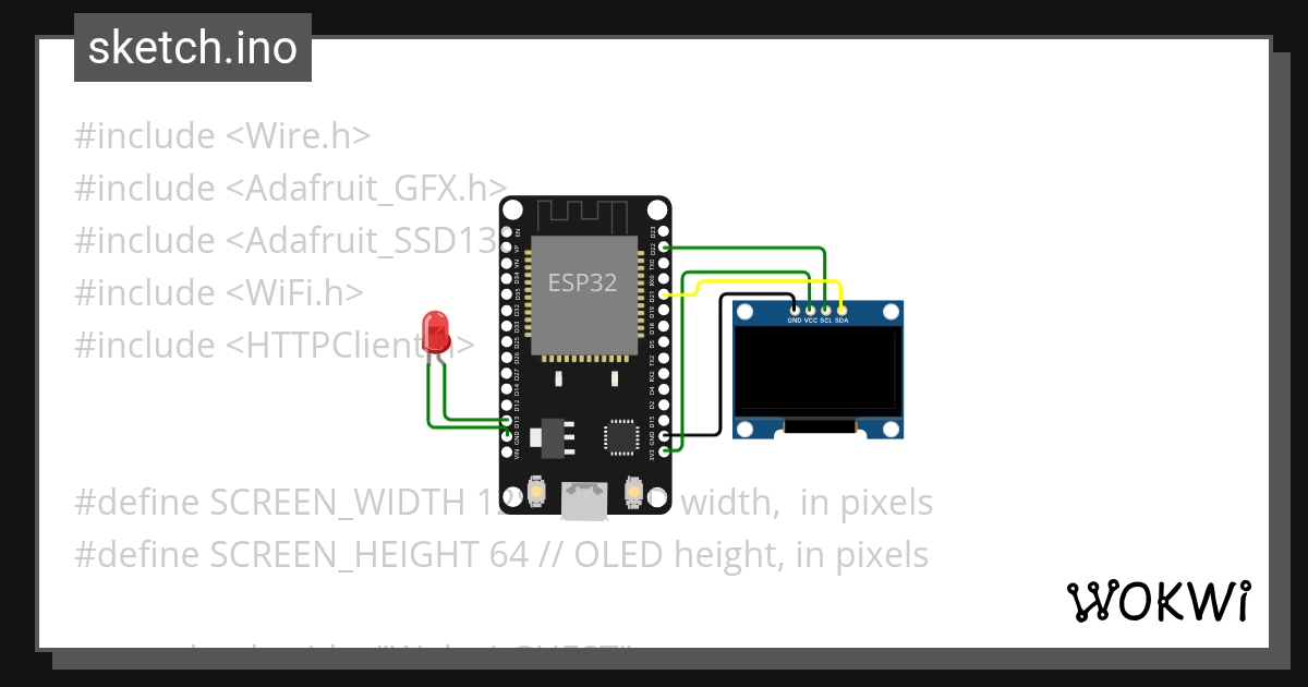 esp32 oled- led Copy - Wokwi ESP32, STM32, Arduino Simulator