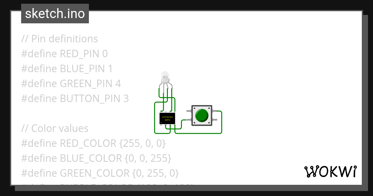 Attiny RGB LED - Wokwi ESP32, STM32, Arduino Simulator