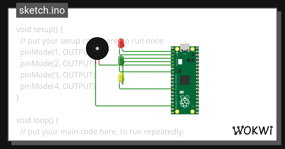 trafic light with buzzer - Wokwi ESP32, STM32, Arduino Simulator trafic light with buzzer - Wokwi ESP32, STM32, Arduino Simulator