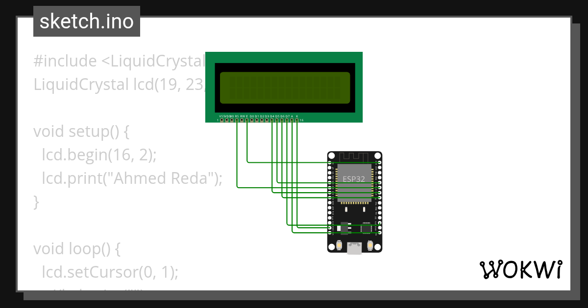 LCD 16X2 DISPLAY12 PROJECT Copy (2) - Wokwi ESP32, STM32, Arduino Simulator LCD 16X2 DISPLAY12 PROJECT Copy (2) - Wokwi ESP32, STM32, Arduino Simulator