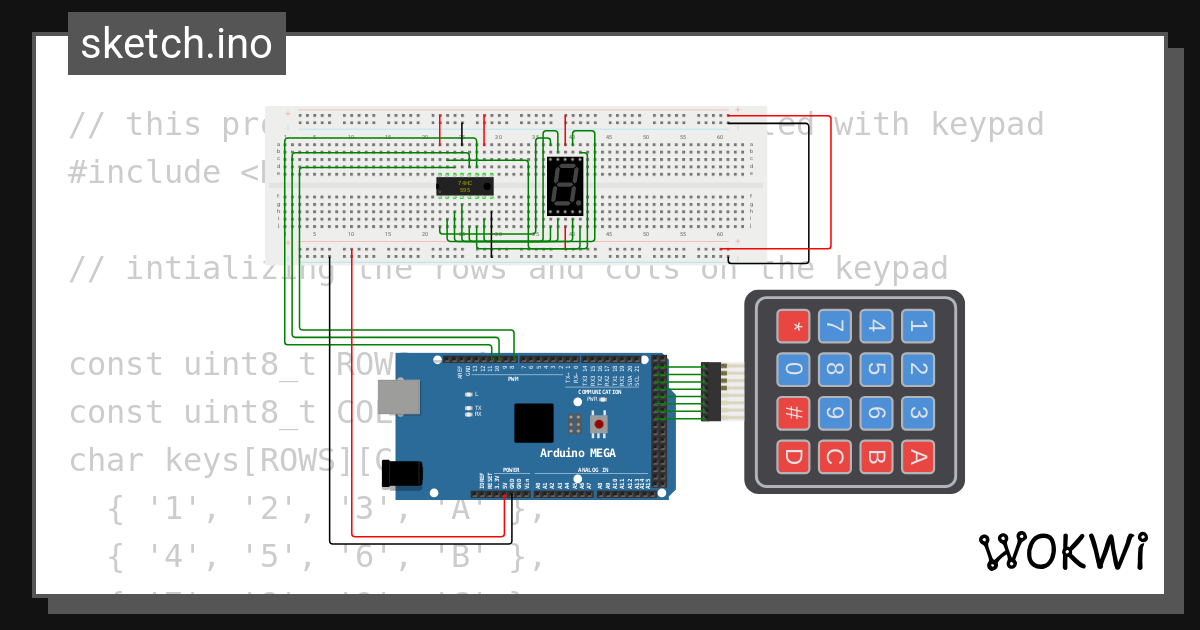 Keypad Membrane With 7 Segment Display Wokwi Esp32 Stm32 Arduino 9255