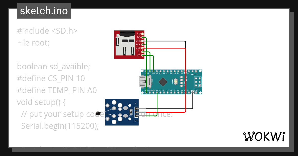 Arduino-lettura-salvattagioSD - Wokwi ESP32, STM32, Arduino Simulator